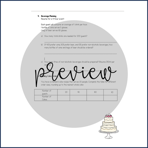 Catering Quantities Worksheet | Functional Skills Maths L1–L2 | Ratio ...