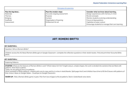 Romero Britto based art unit | Teaching Resources