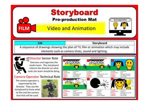 OCR Creative iMedia Pre-production mats Storyboard | Teaching Resources