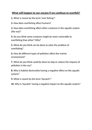 KS3 - Destroying planet earth L5 - What will happen to our oceans ...