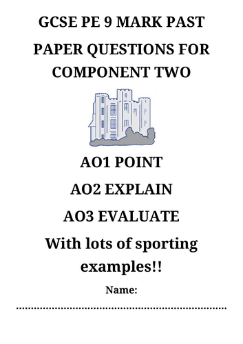 GCSE PE (Edexcel) Component 1 and 2 9 mark questions and answer ...