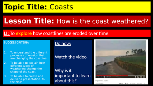 KS3 Coasts - L2 - Erosion and weathering | Teaching Resources