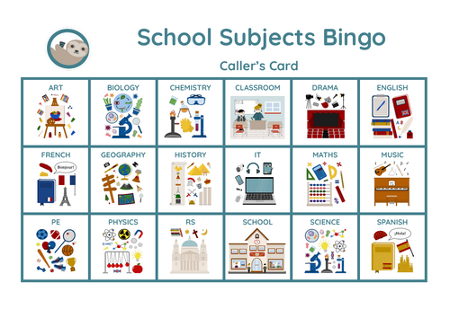 ESL School Subjects Bingo | Teaching Resources