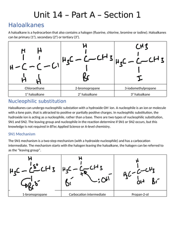 Unit 14 Part A Btec applied science organic chemistry section 1 ...