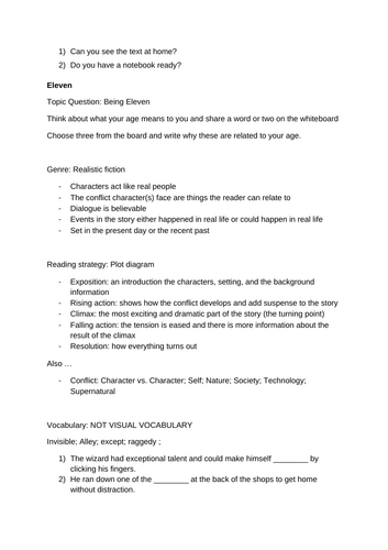 Eleven by Sandra Cisneros study guide | Teaching Resources