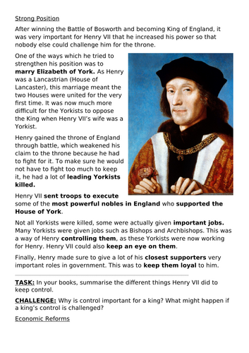 Y7 - The Tudors - 9 lessons + Assessment | Teaching Resources