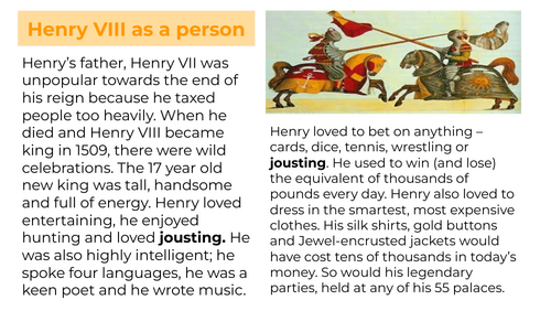 Y7 - The Tudors - 9 lessons + Assessment | Teaching Resources