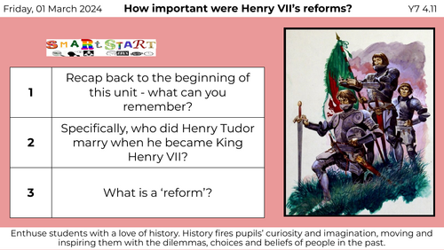 Y7 - The Tudors - 9 lessons + Assessment | Teaching Resources