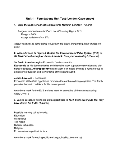 ESS Foundations - Unit Test (Paper One) First Teaching 2024 | Teaching ...