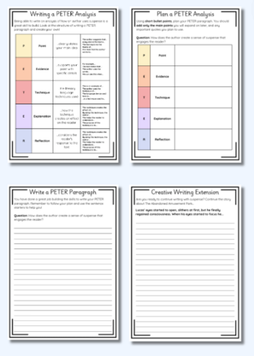 Horror Suspense PETER Analytical Reading and Writing English Workbook ...