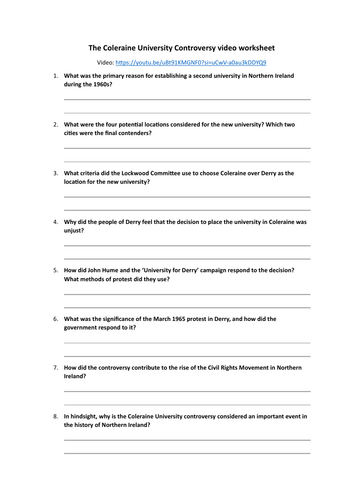 Leaving Cert History: The Coleraine University Controversy video ...