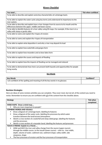 iGCSE Geography Revision Checklists | Teaching Resources