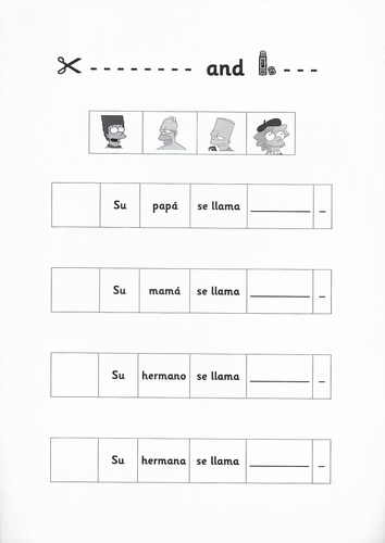 KS2 Spanish Families vocabulary and sentence scaffolding | Teaching ...