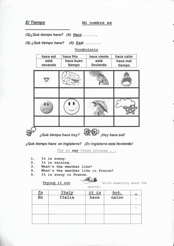 KS2 Spanish Weather | Teaching Resources