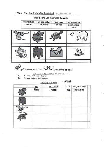 KS2 Spanish Animals (wild, farm and pet) | Teaching Resources