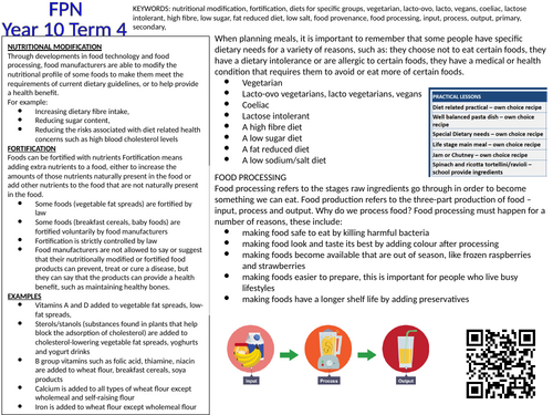GCSE Food Prep - knowledge Organisers | Teaching Resources