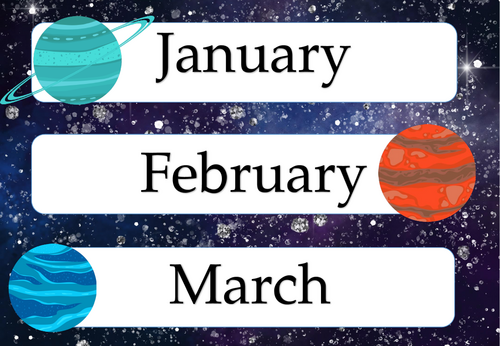 Space Theme Calendar Resource | Teaching Resources