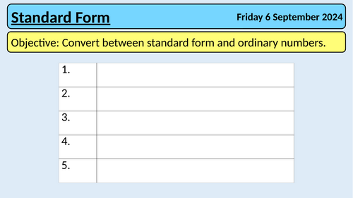 KS4 - Standard Form | Teaching Resources