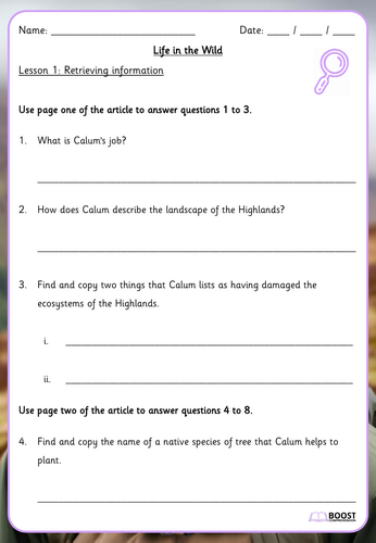 FREE 3 Lessons - P6 Reading Comprehension: A Highland Ranger's Tale ...