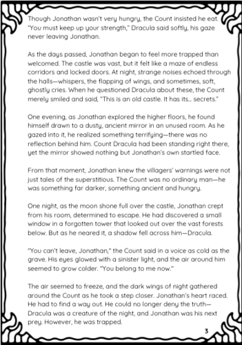 Dracula Gothic Literature Fiction Reading Mini-Unit English Workbook ...