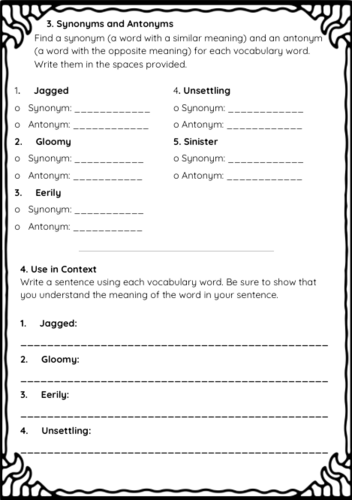 Dracula Gothic Literature Fiction Reading Mini-Unit English Workbook ...