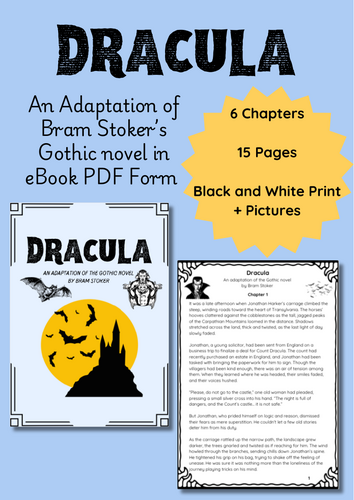 Dracula Gothic Literature Fiction Reading Mini-Unit English Workbook ...