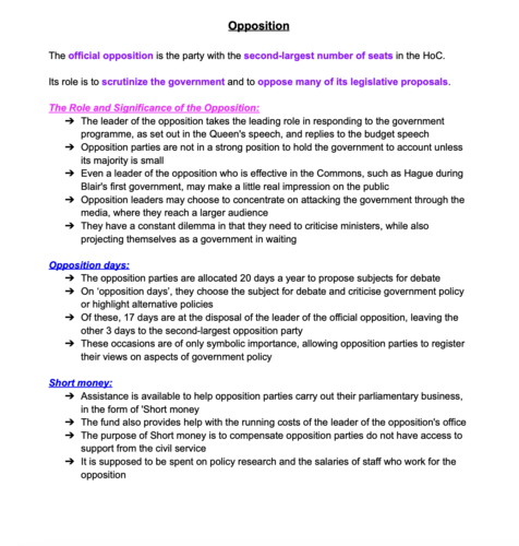 A-Level Politics Paper 2 Comprehensive Overview - The Role and ...