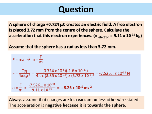 Electric Fields - A Level Physics | Teaching Resources