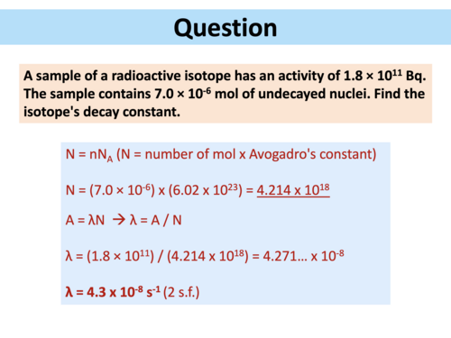 Exponential Law of Decay - A Level Physics | Teaching Resources