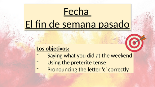 El fin de semana pasado Edexcel GCSE Spanish 2024 | Teaching Resources