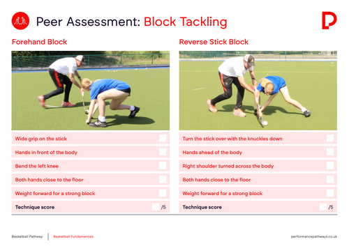 Hockey Block Tackling Peer Assessment Card | Teaching Resources