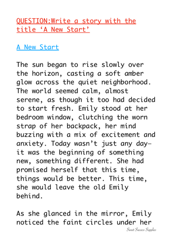 Imaginative Story Sample