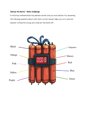 Defuse the Bomb Ratio Challenge: Fun & Engaging Math Activity for ...