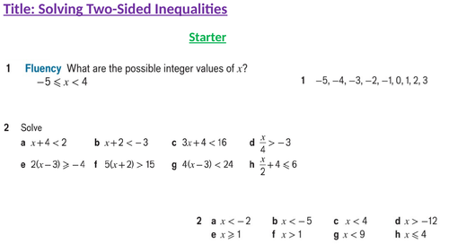 GCSE Foundation (Unit 5): Equations, Inequalities and Sequences | Teaching Resources