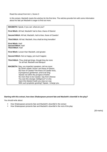 AQA Macbeth mock essay questions bundle x10 | Teaching Resources