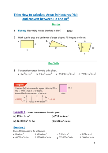 GCSE Foundation (Unit 8): Perimeter, Area and Volume 1 | Teaching Resources