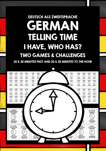 GERMAN TELLING THE TIME I HAVE, WHO HAS? #3 | Teaching Resources