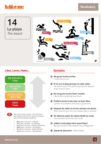 The beach in Spanish | Teaching Resources