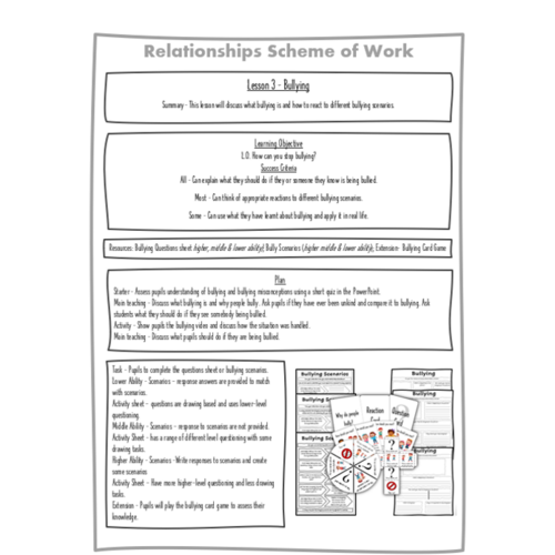 Relationships - Bullying Lesson - Free Sample | Teaching Resources