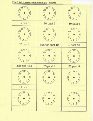 KS2 Maths Analogue Time to 5-minute Intervals | Teaching Resources