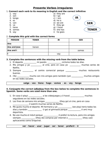 Module 1 Mi vida digital - PRESENT TENSE - Spanish GCSE new spec 2024 ...