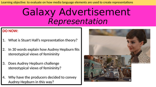 GALAXY AD REPRESENTATIONS AQA MEDIA GCSE | Teaching Resources