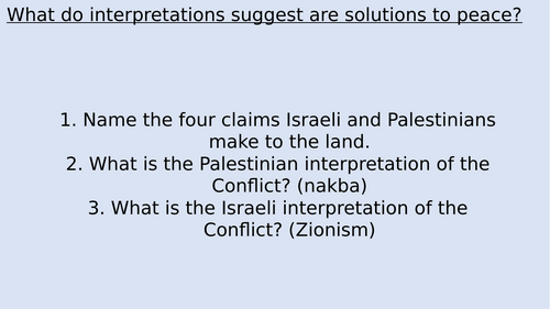 Arab-Israeli Conflict Unit of Work | Teaching Resources