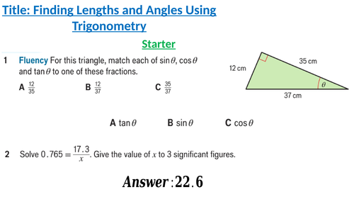 GCSE Foundation (Unit 12): Right-Angle Triangles | Teaching Resources