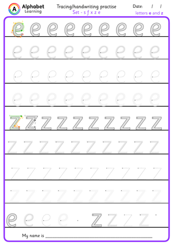 Handwriting similar letters - s f x z e (Irregular Set) | Teaching ...