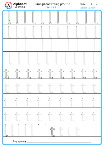 Handwriting similar letters - l t i j | Teaching Resources