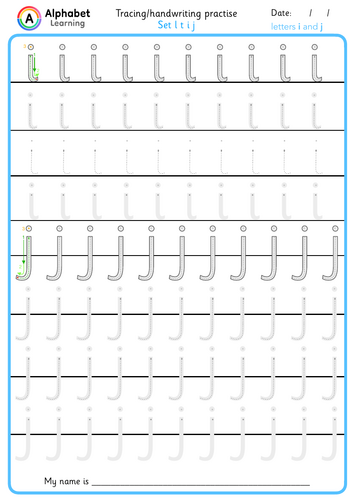 Handwriting similar letters - l t i j | Teaching Resources