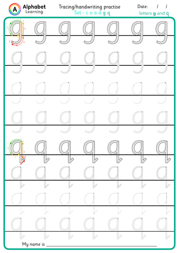 Handwriting similar letters - c o a d g q | Teaching Resources