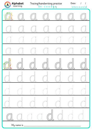 Handwriting similar letters - c o a d g q | Teaching Resources