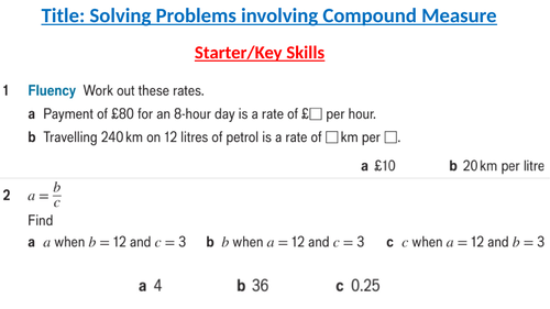 GCSE Foundation (Unit 14): Multiplicative Reasoning | Teaching Resources